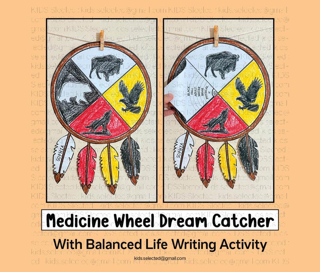Medicine Wheel Craft and Writing Dream Catcher Native American Heritage ...