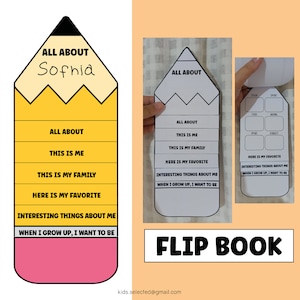 All About Me Printable Flip Book Template Poster First Day of School ...