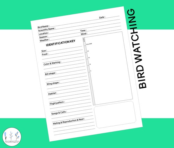 Bird Watching Log for Kids Printable Pdf Digital Instant - Etsy Australia