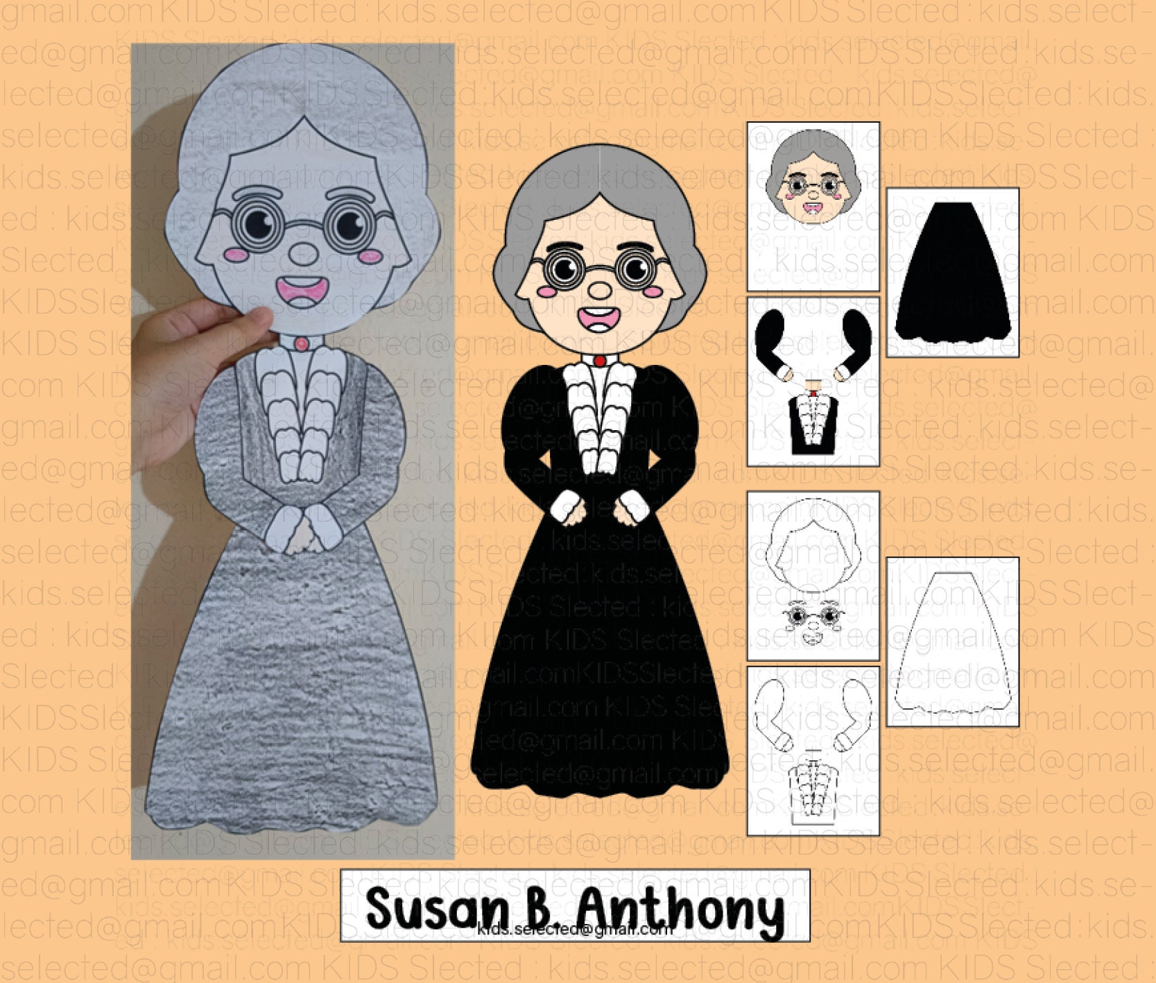 Women's History Month Bulletin Board Susan B Anthony Craft Coloring ...