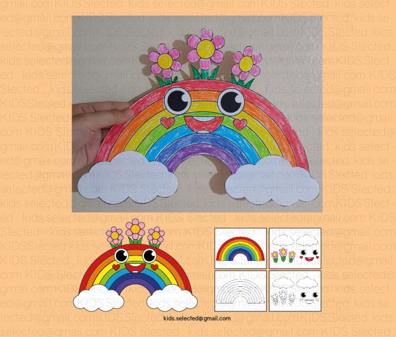 Rainbow Craft Spring Bulletin Board Coloring Page Activities Colorful ...
