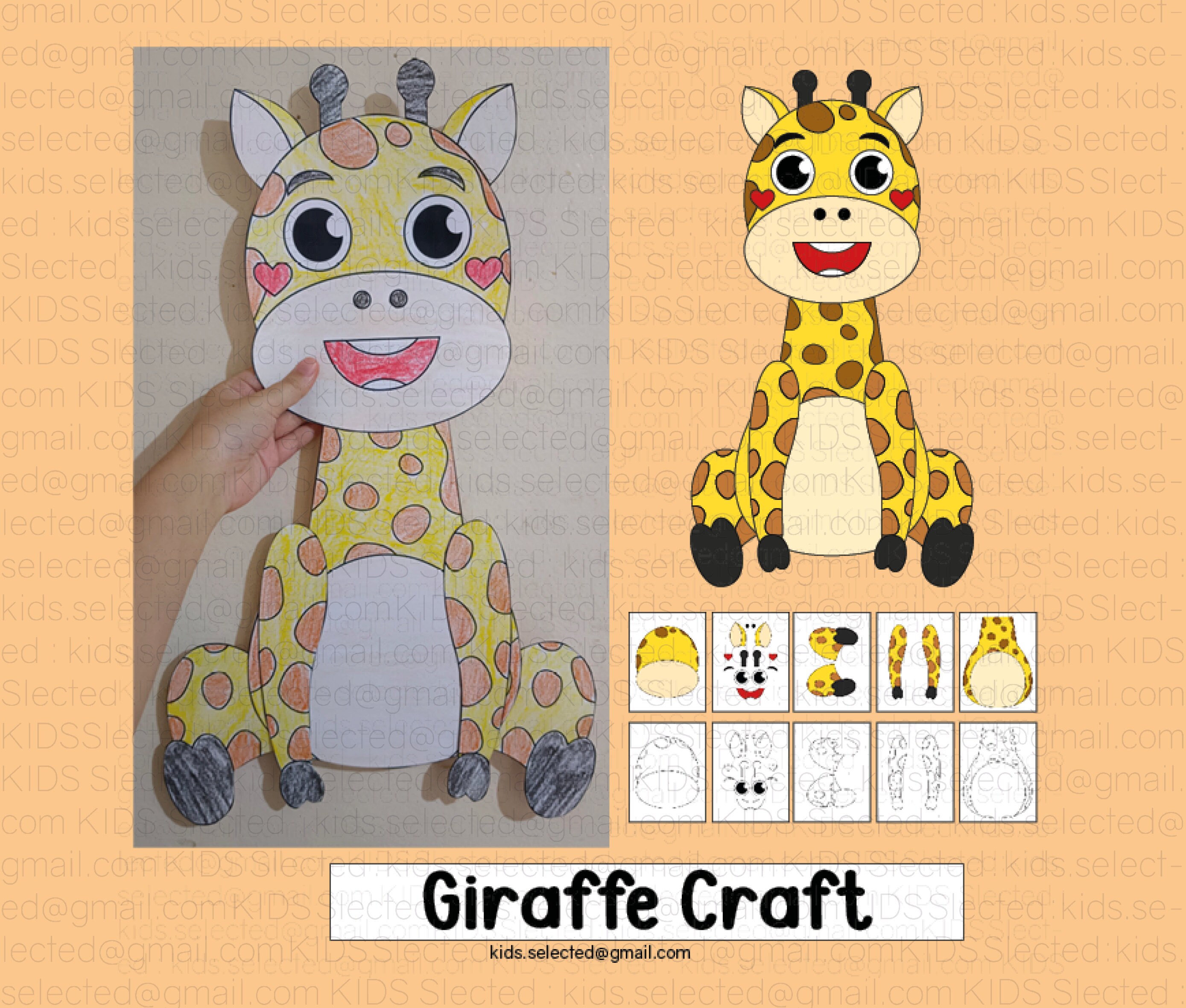 Giraffe Craft Zoo Bulletin Board Safari Animals Coloring Pages ...