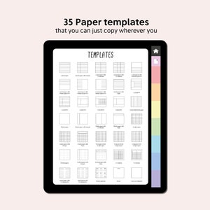 Black Paper Digital Notebook 7 Pastel Hyperlinked Tabs for Goodnotes ...