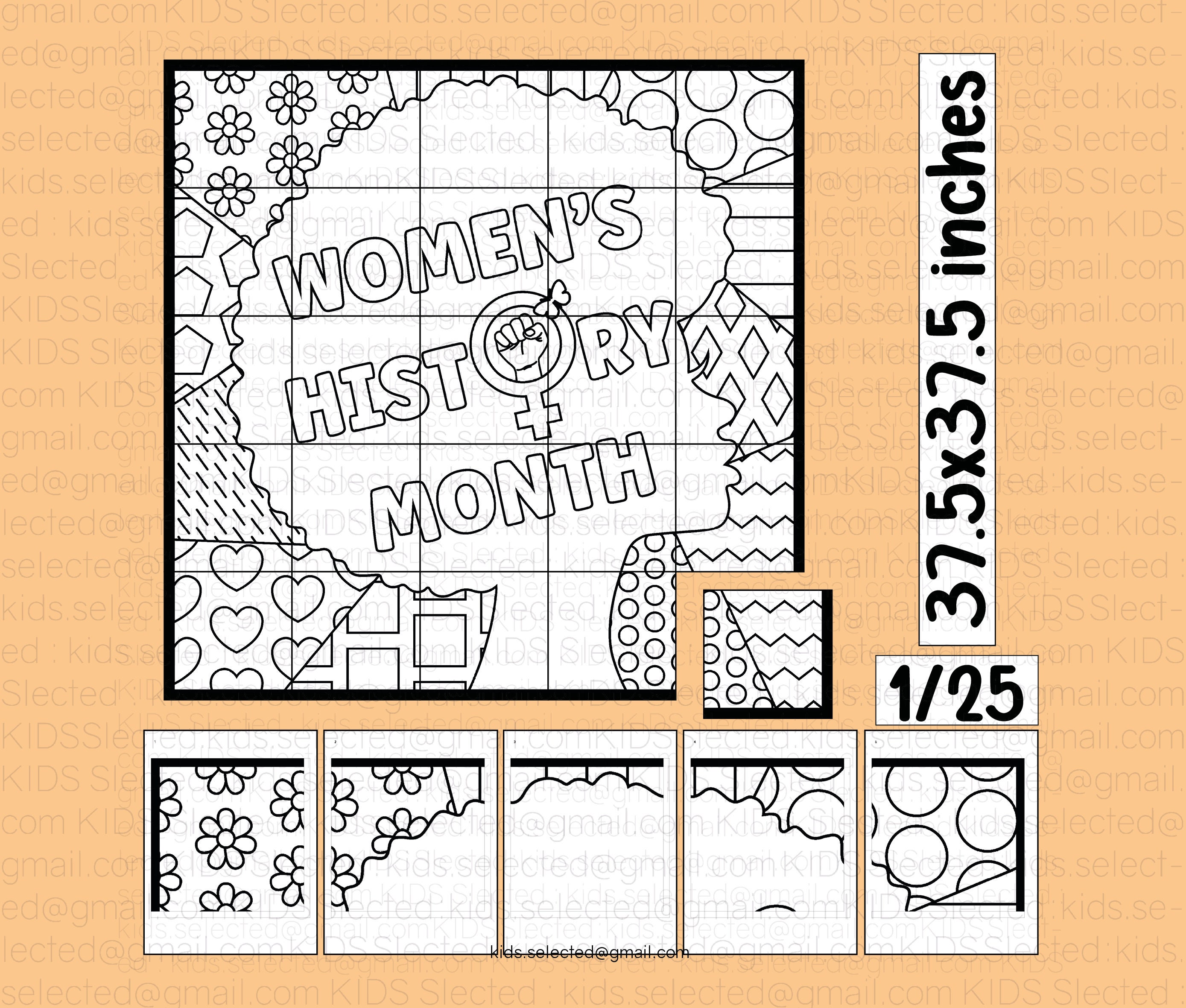 Women's History Month Bulletin Board Math Poster Coloring Pages ...
