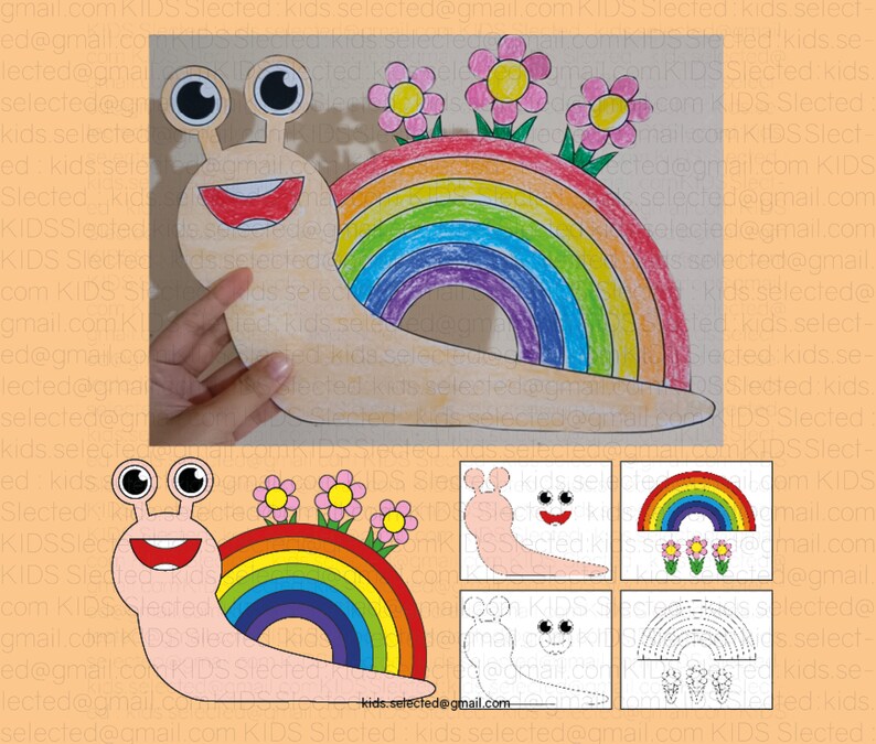 Snail Craft Spring Bulletin Board Rainbow Activities Decorations Flower ...