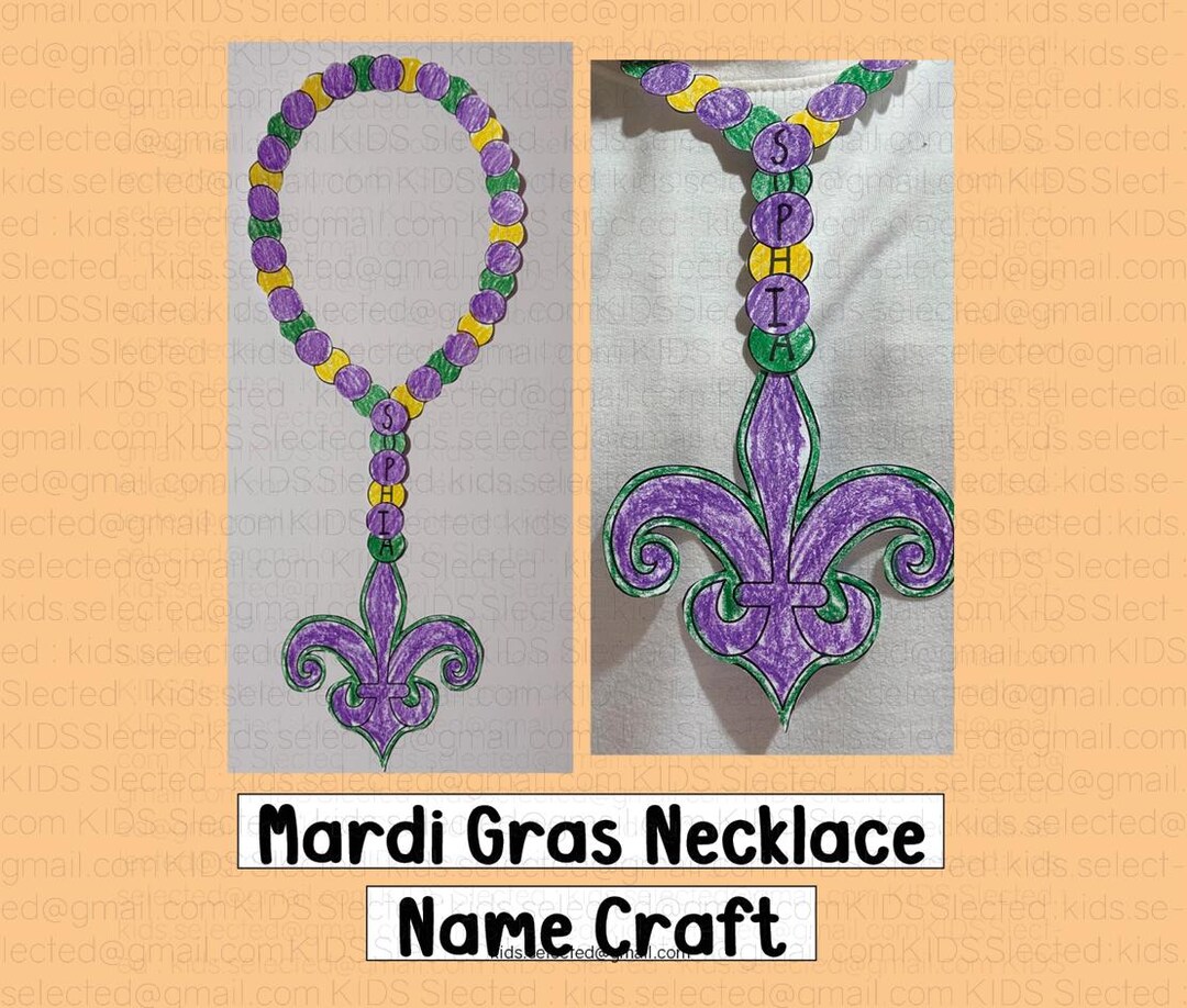 Mardi Gras Name Craft Necklace Template Writing Activities March ...