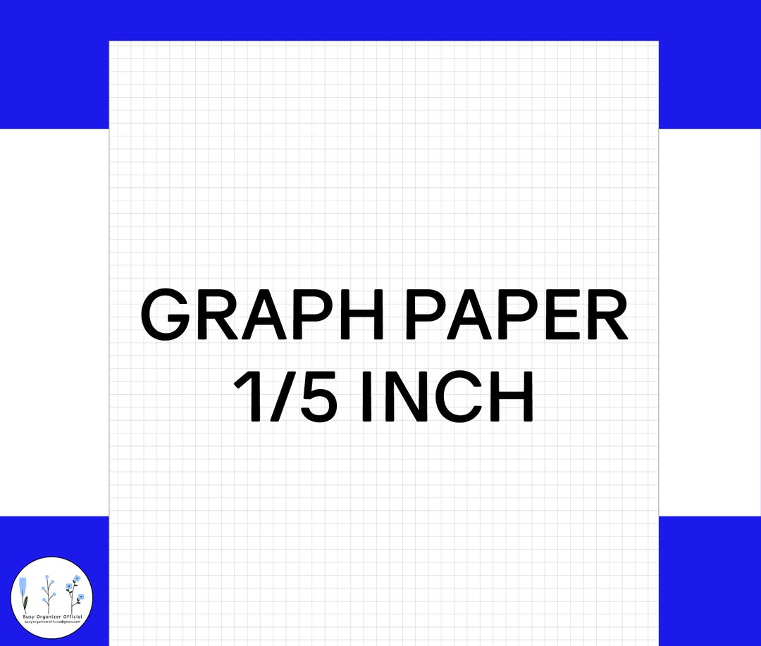 1/5 Graph Paper Printable Full Page 8.5" X 11" Pdf Digital Instant ...