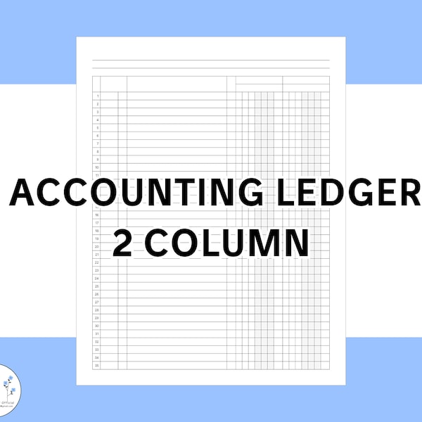 Printable 2 Column Ledger - Etsy