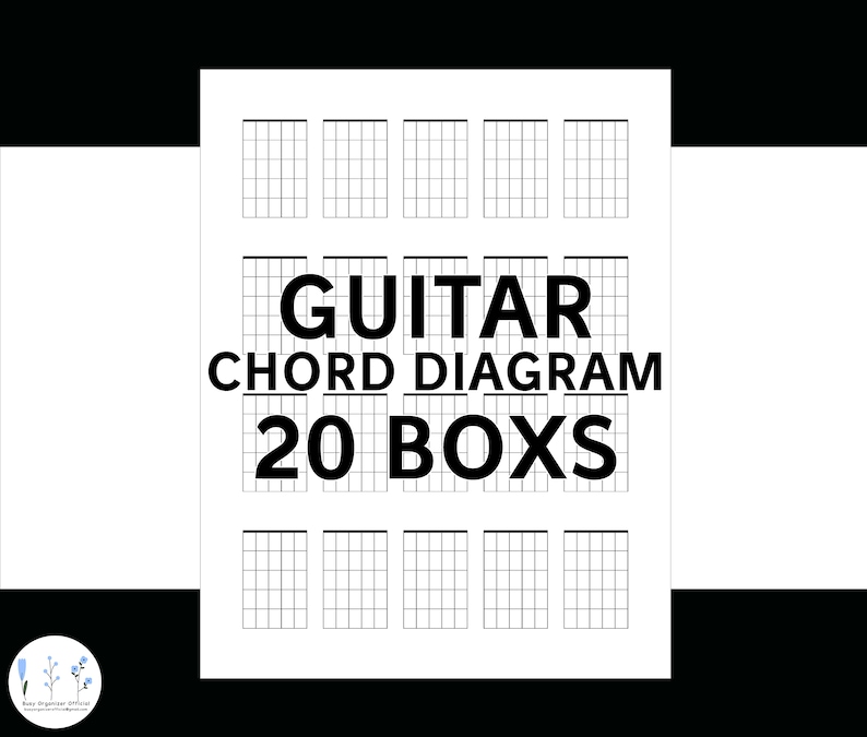 Guitar Chord Chart Blank Diagrams Printable Pdf Digital Instant ...