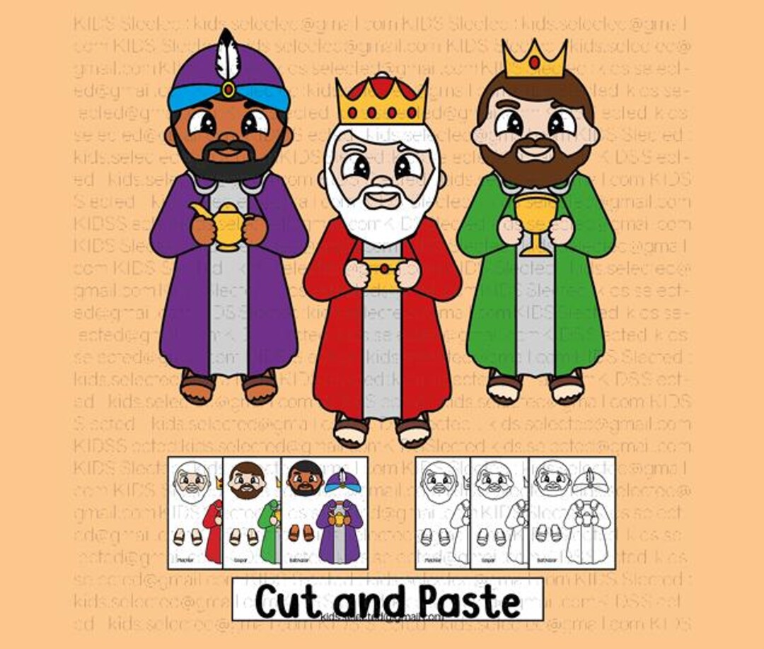 Three Kings Day Craft Cut and Paste 3 Wise Men Epiphany Activates - Etsy