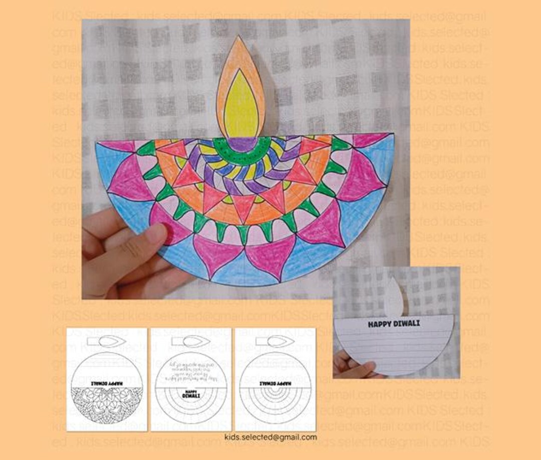 Diwali Craft Rocking Diya Activities Indian Art Printable Rocking Paper ...
