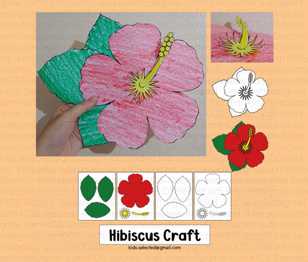 Hibiscus Craft Hawaiian Bulletin Board Summer Coloring Pages Beach ...