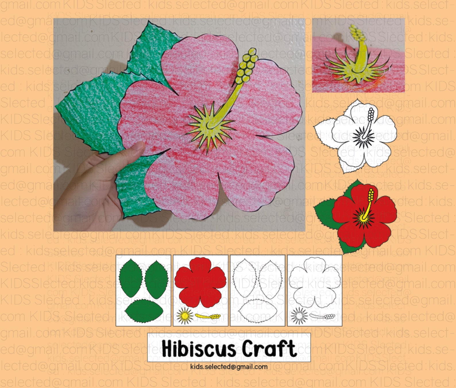 Hibiscus Craft Hawaiian Bulletin Board Summer Coloring Pages Beach ...