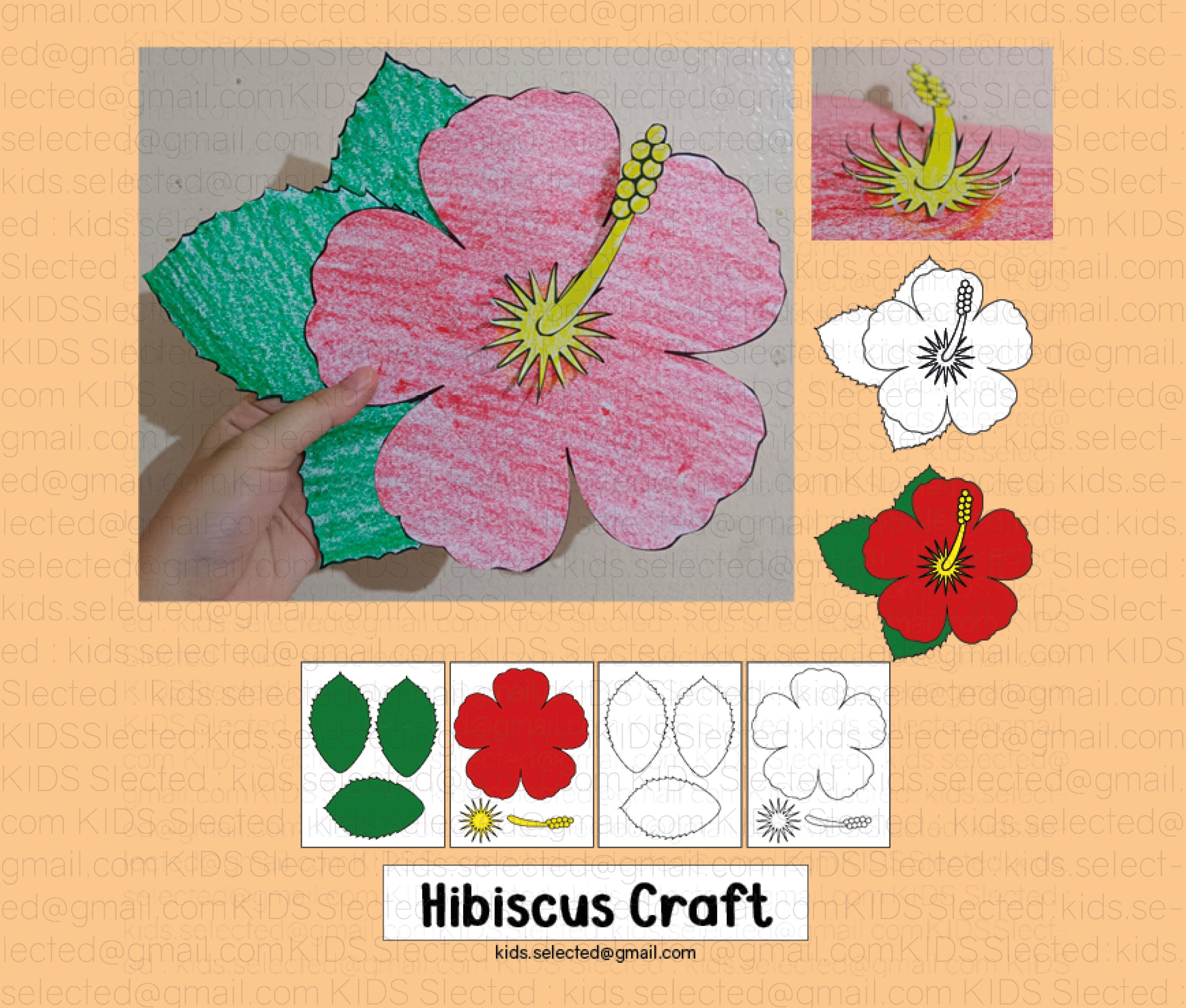 Hibiscus Craft Hawaiian Bulletin Board Summer Coloring Pages Beach ...