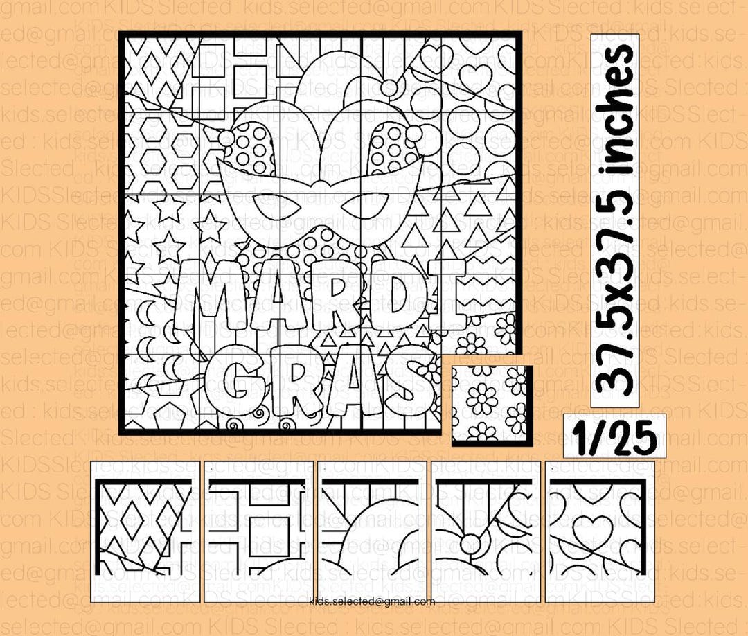 Mardi Gras Bulletin Board Collaborative Poster Pop Art Coloring Pages ...