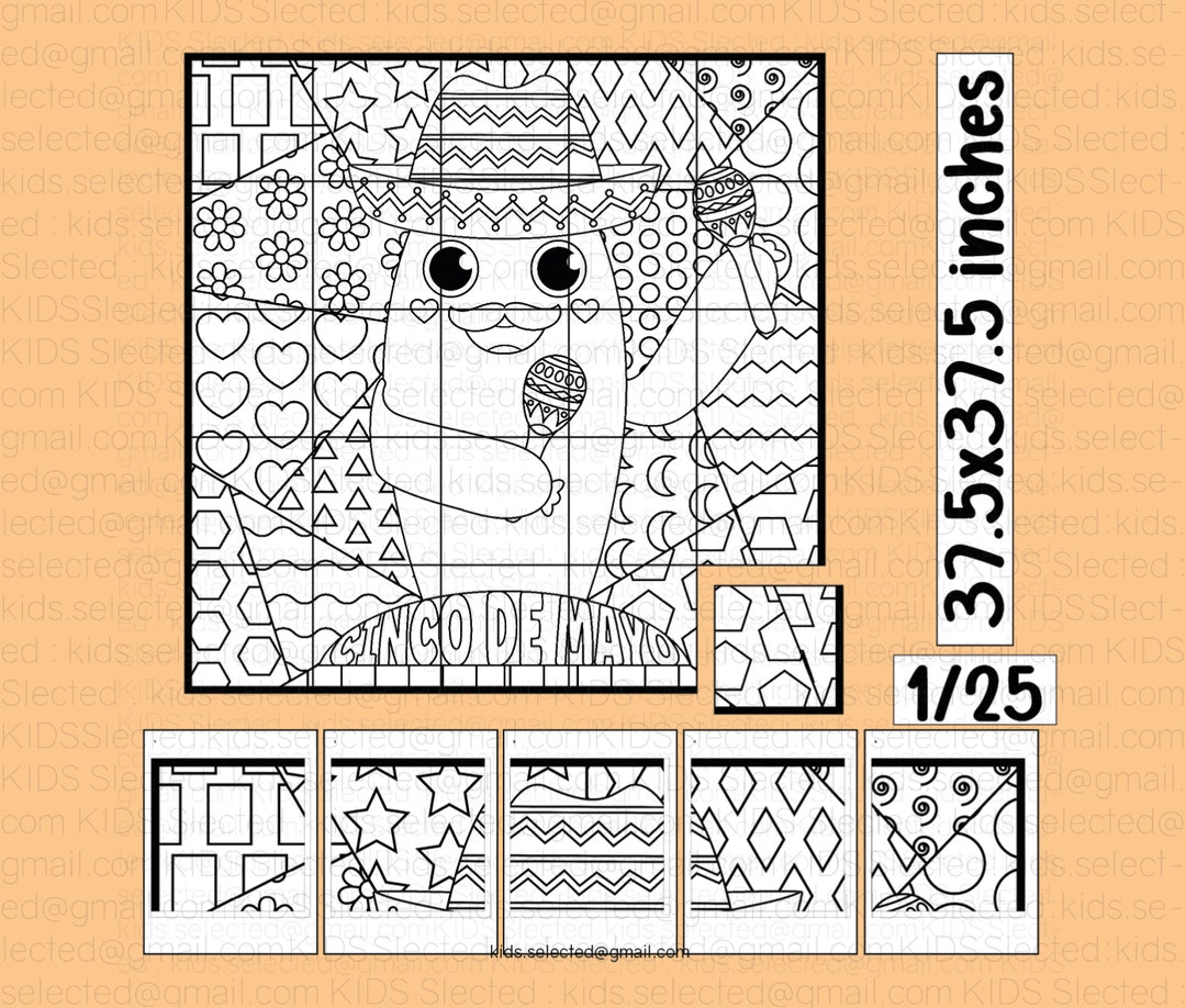 Cinco De Mayo Bulletin Board Cactus Coloring Pages Activities Pop Art ...