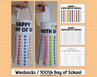 100th Day of School Craft Lantern Paper DIY Dot Marker Activities ...