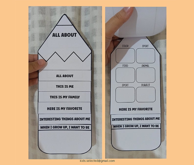 All About Me Printable Flip Book Template Poster First Day of School ...