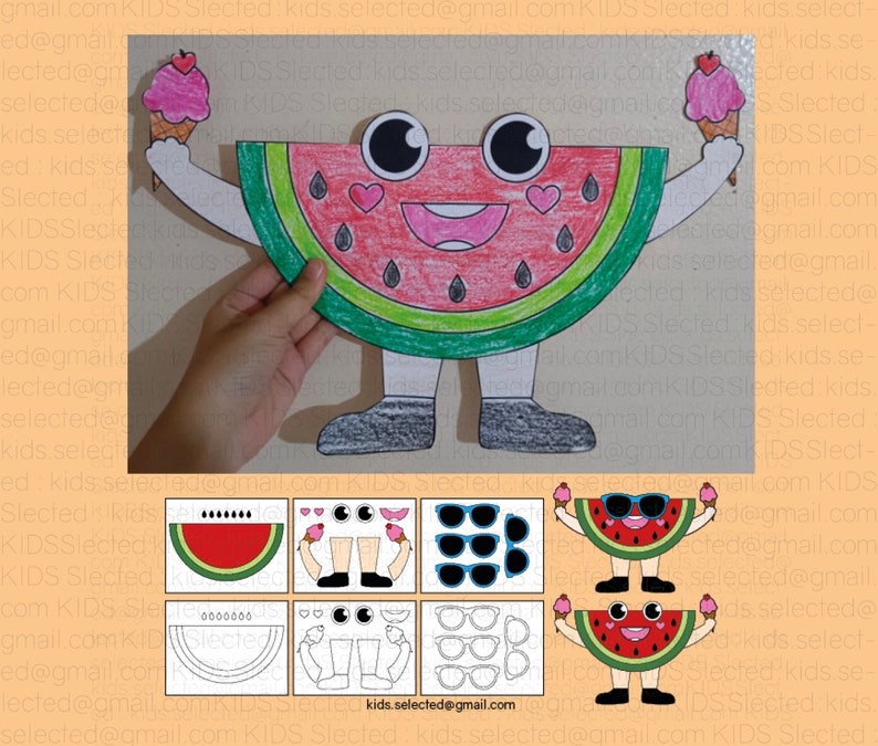Watermelon Craft Summer Bulletin Board Coloring Pages End of the Year ...