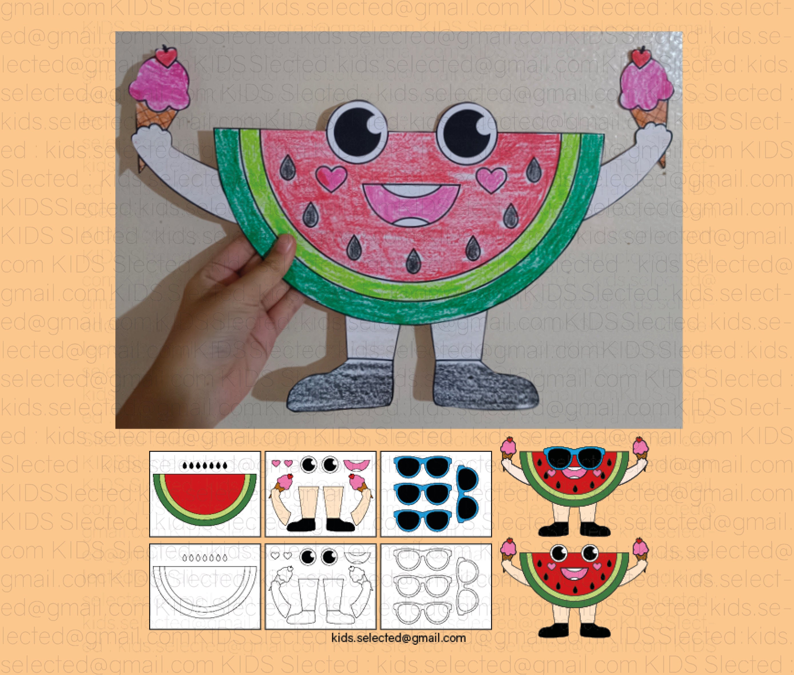 Watermelon Craft Summer Bulletin Board Coloring Pages End of the Year ...
