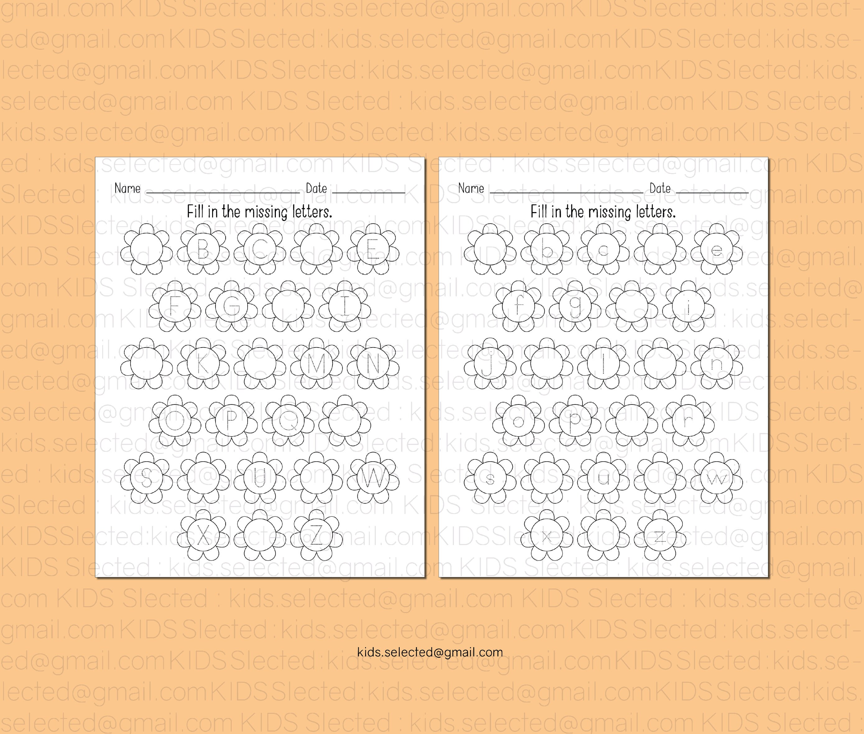 Spring Tracing Pages Alphabet Worksheets Missing Letters ABC ...