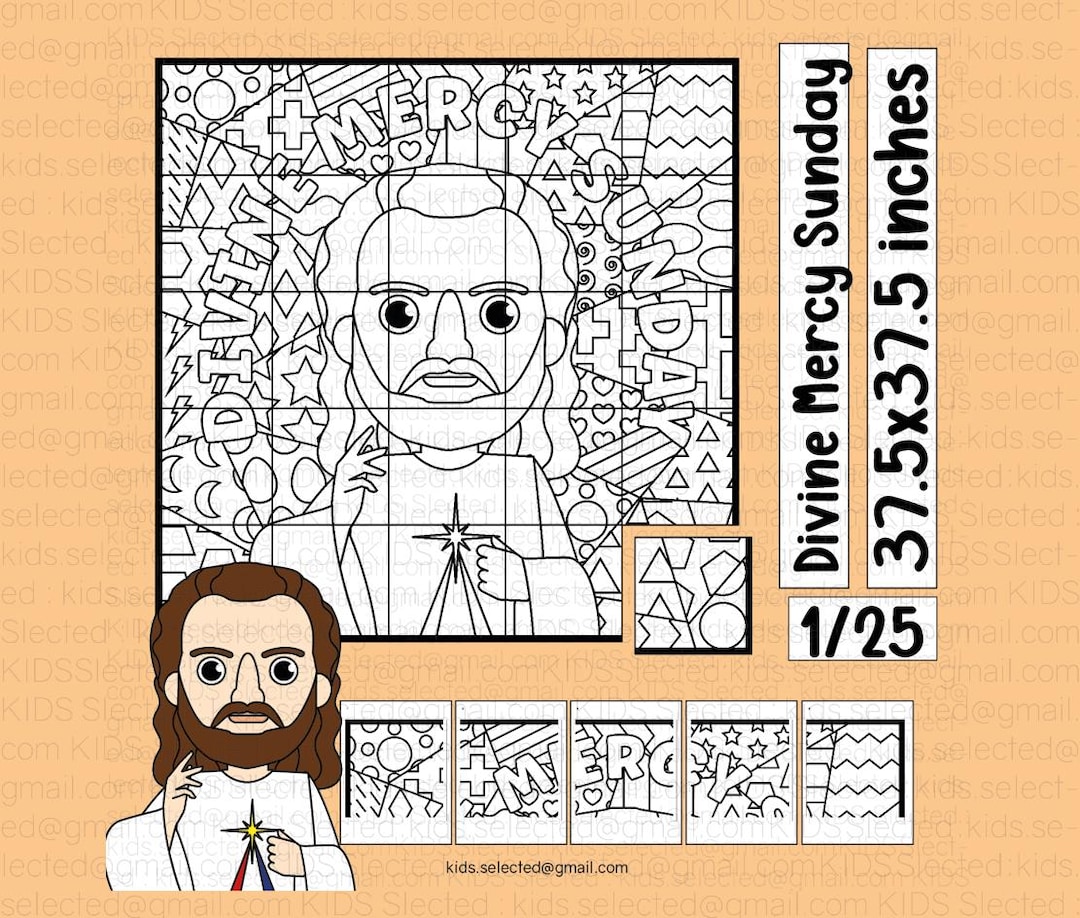 Divine Mercy Sunday Bulletin Board Jesus Coloring Pages Christian ...