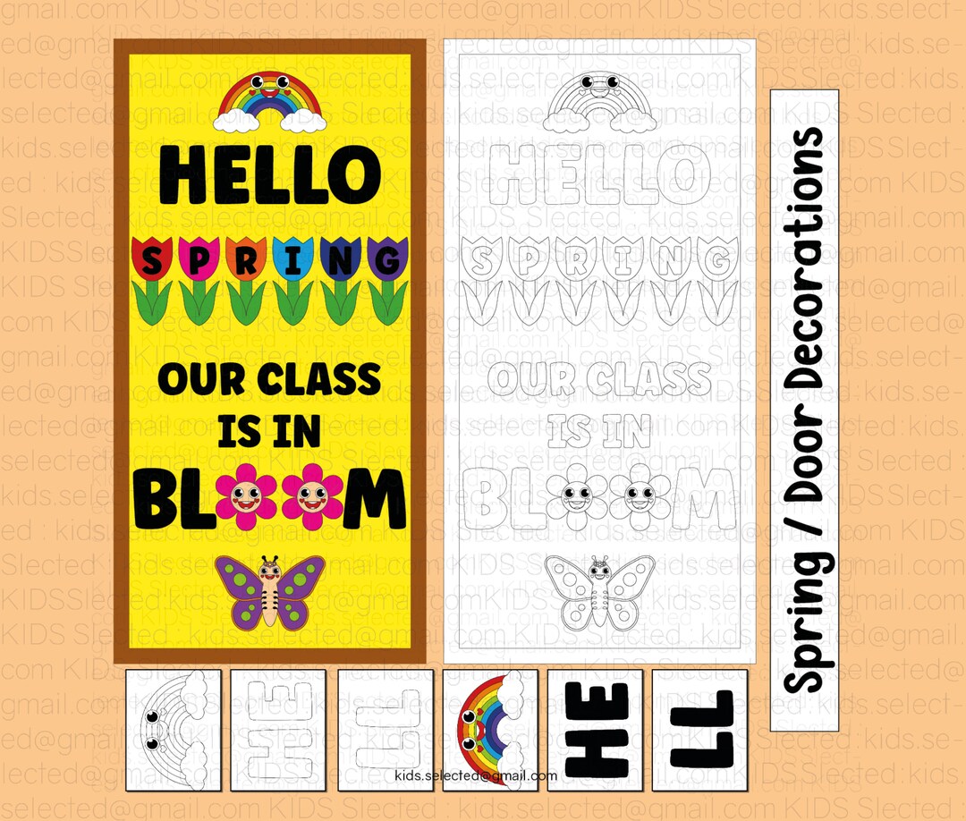 Spring Bulletin Board Flower Coloring Pages Activities Rainbow ...