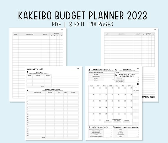 Kakeibo Budget Planner 2023 Printable Pdf Inserts Digital File - Etsy ...