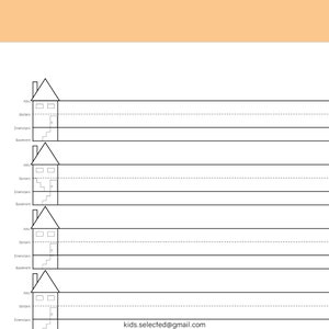 Handwriting Practice Paper for Kindergarten Instant Download Horizontal ...