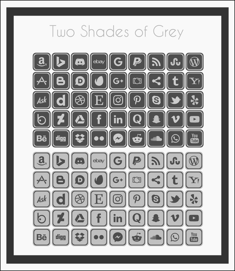 Two Shades of Grey Icon Pack 180 Icon Pack X32 X64 PNG SVG - Etsy