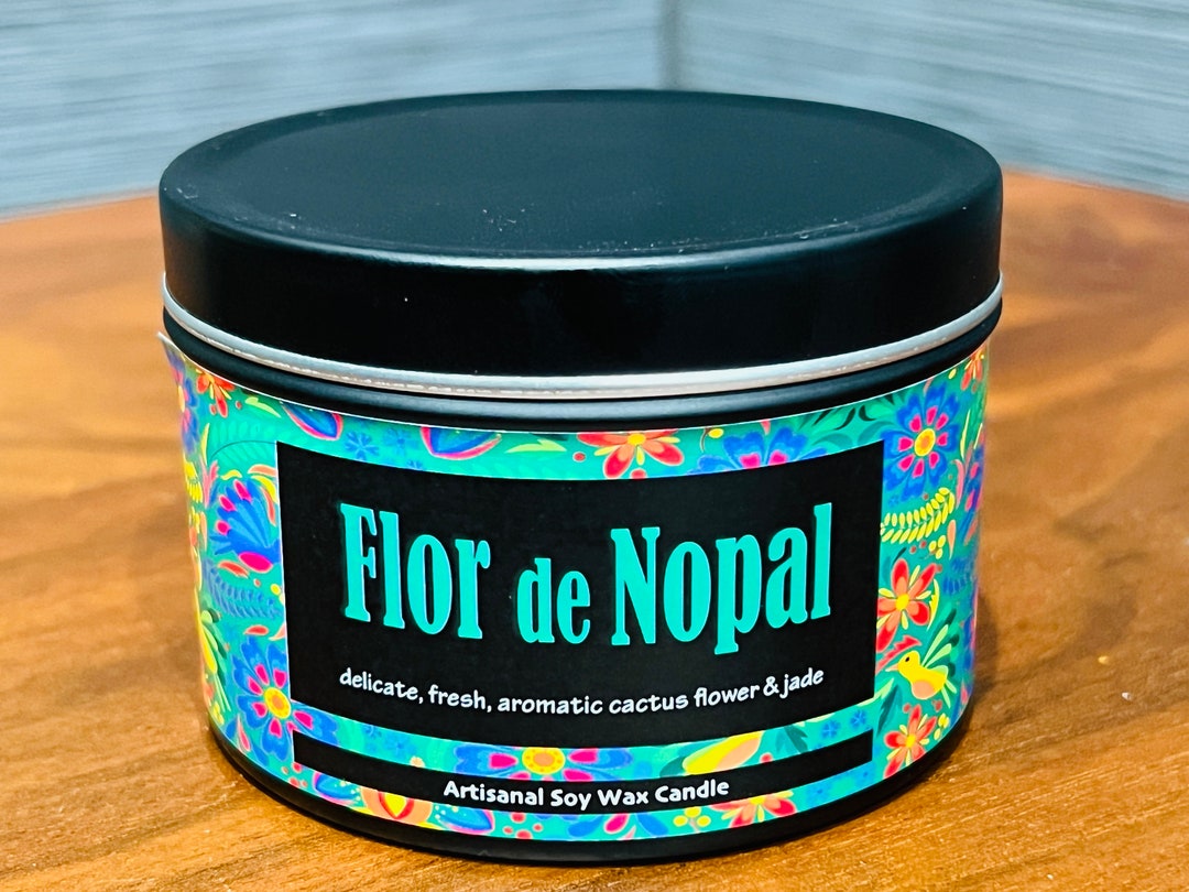 Flor De Nopal Refreshing Cactus, Jade and Ocean Tones 5oz Artisanal Soy ...