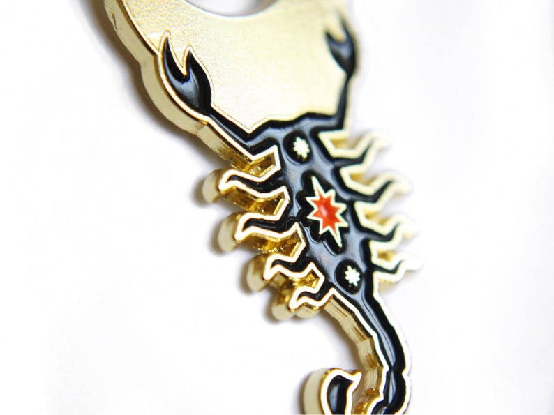 Scorpion Moon Rising Enamel Pin - Etsy