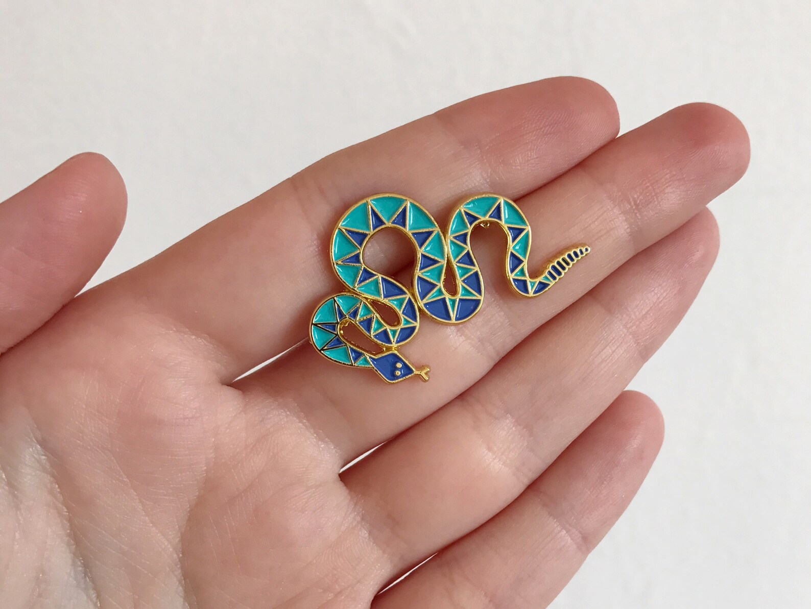 Blue & More Blue Snake Enamel Pin - Etsy