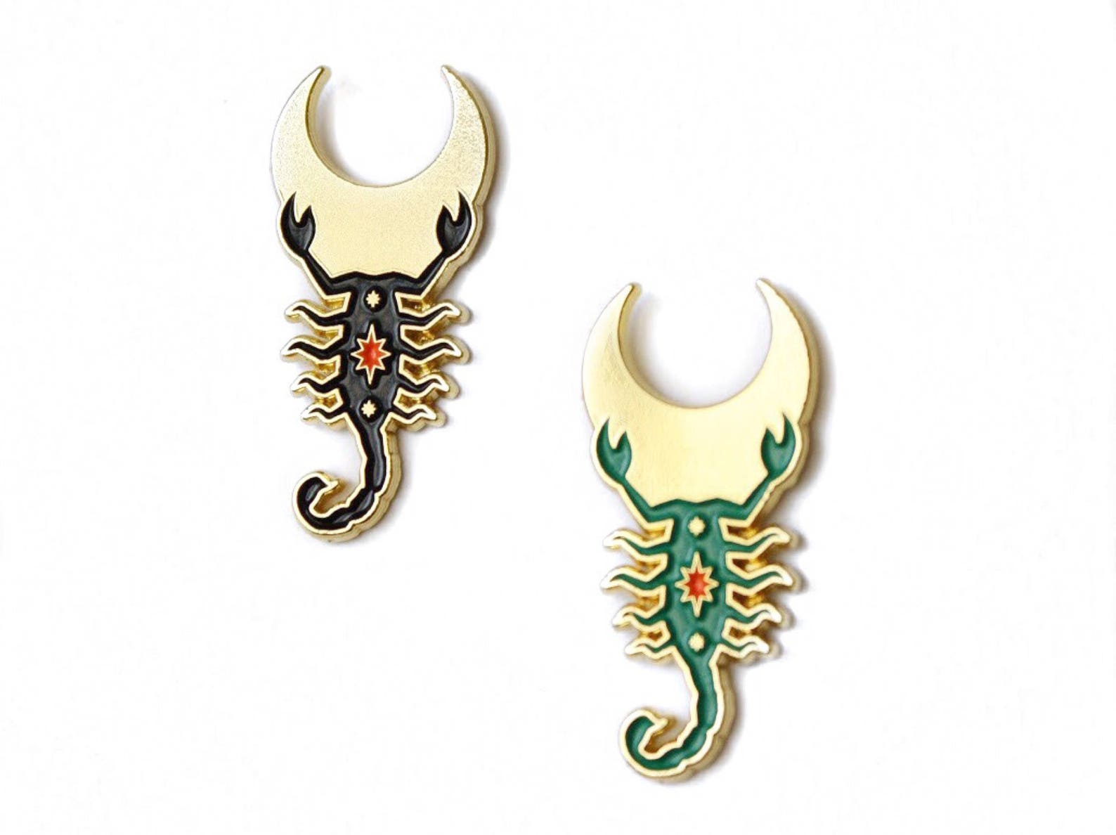 Scorpion Moon Rising Enamel Pin - Etsy