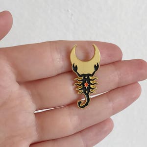 Scorpion Moon Rising Enamel Pin - Etsy