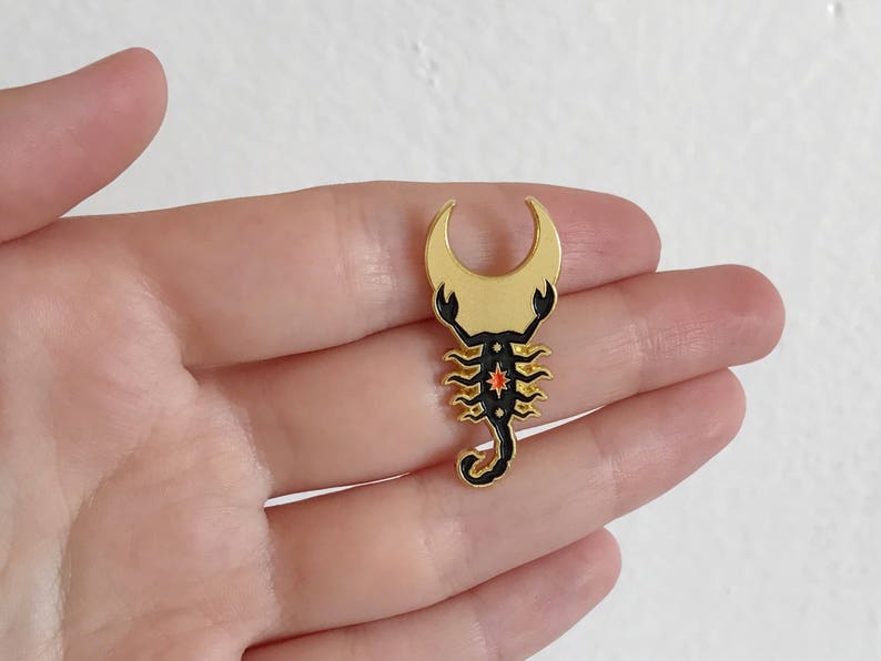 Scorpion Moon Rising Enamel Pin - Etsy