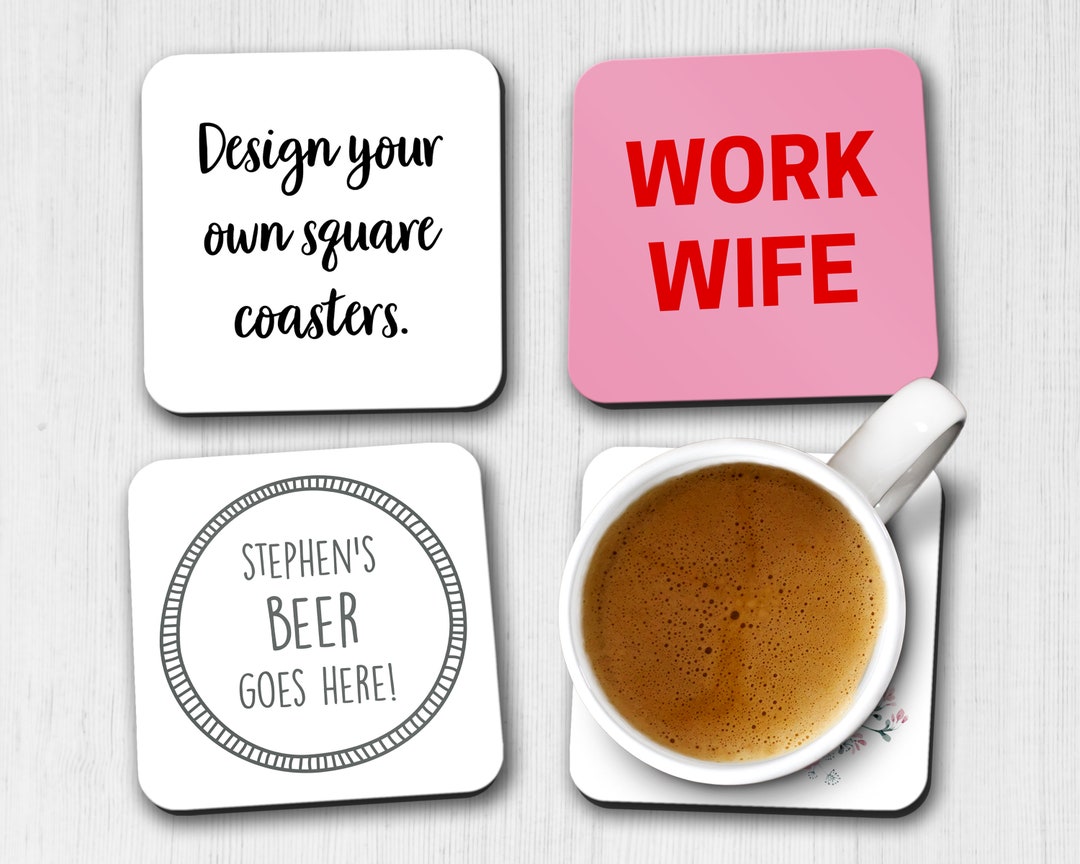Personalised Text Coasters - Personalised Coaster - Quote Coaster ...