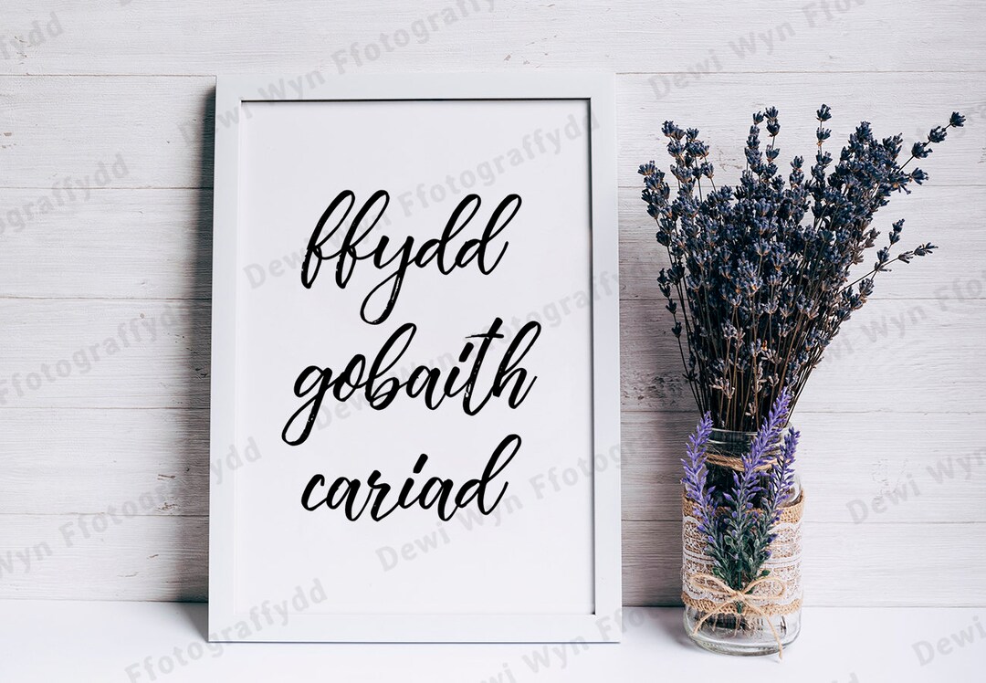Ffydd Gobaith Cariad Print Wedi Fframio Welsh Framed - Etsy