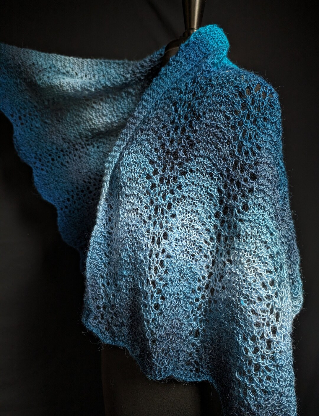 Old Shale Shawl - Winter Sea and Sky - Old Shale Shetland Lace - Etsy
