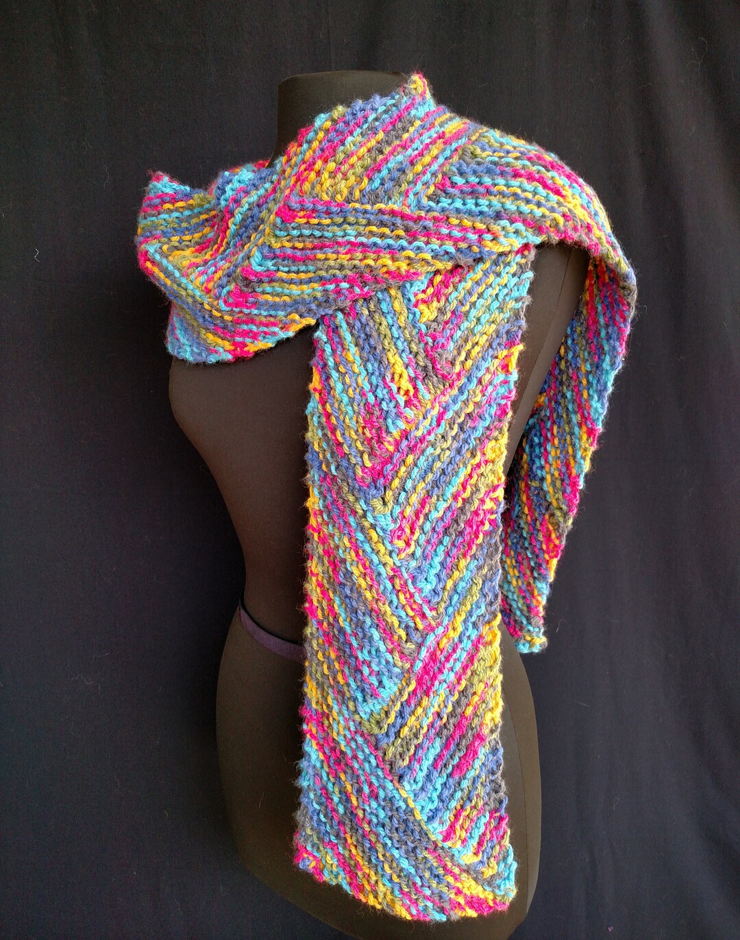 Hand Knit Celtic Braid Scarf -coloring Box - Bulky Superwash Wool - Etsy