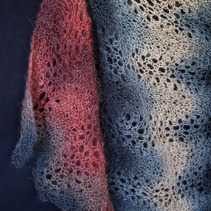 Old Shale Shawl - Red Cuillins - Old Shale Shetland Lace - Wool and ...