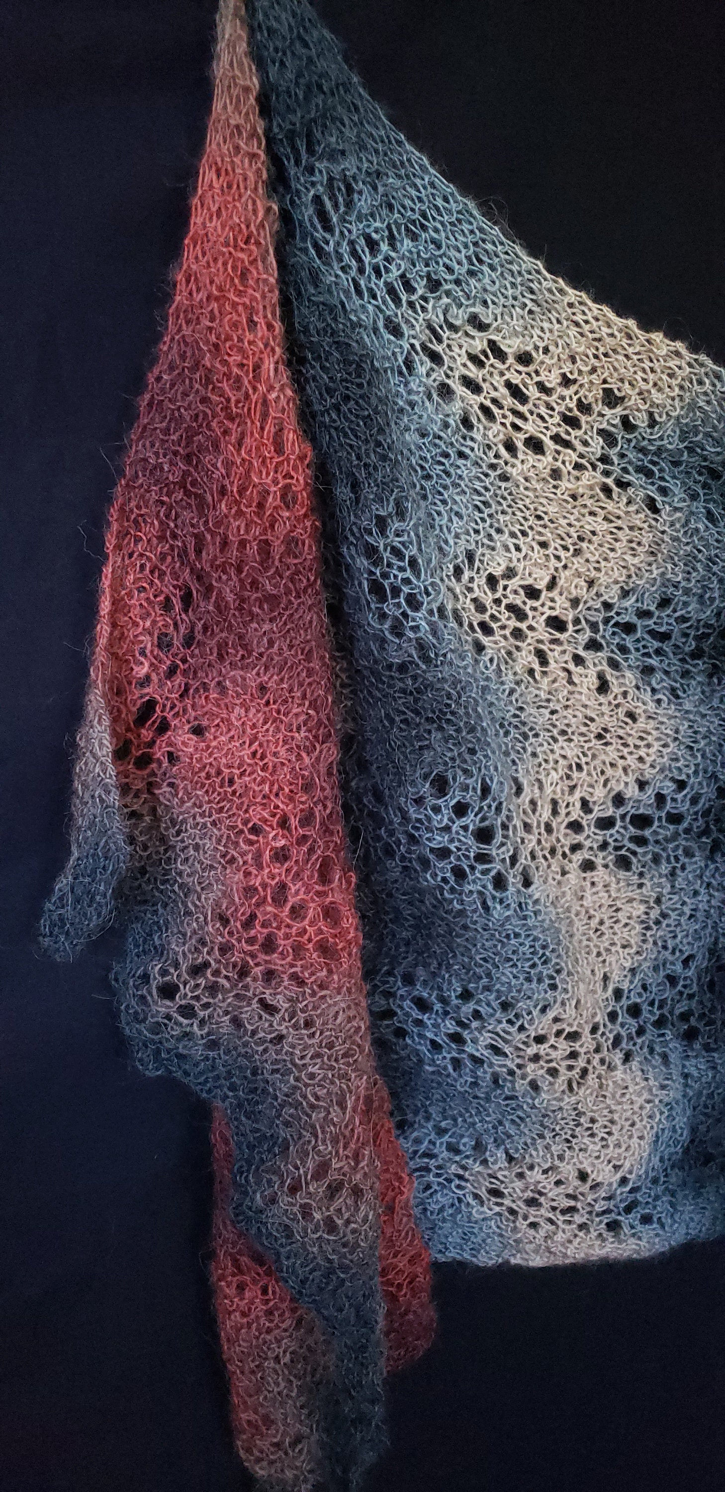 Old Shale Shawl - Red Cuillins - Old Shale Shetland Lace - Wool and ...