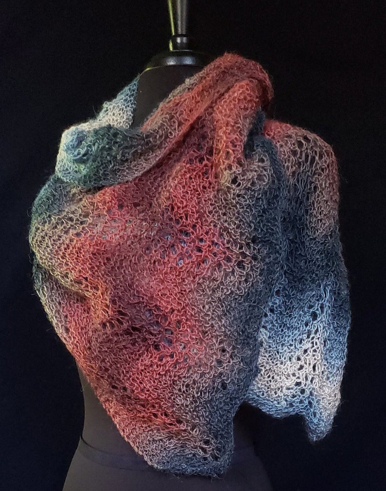 Old Shale Shawl - Red Cuillins - Old Shale Shetland Lace - Wool and ...