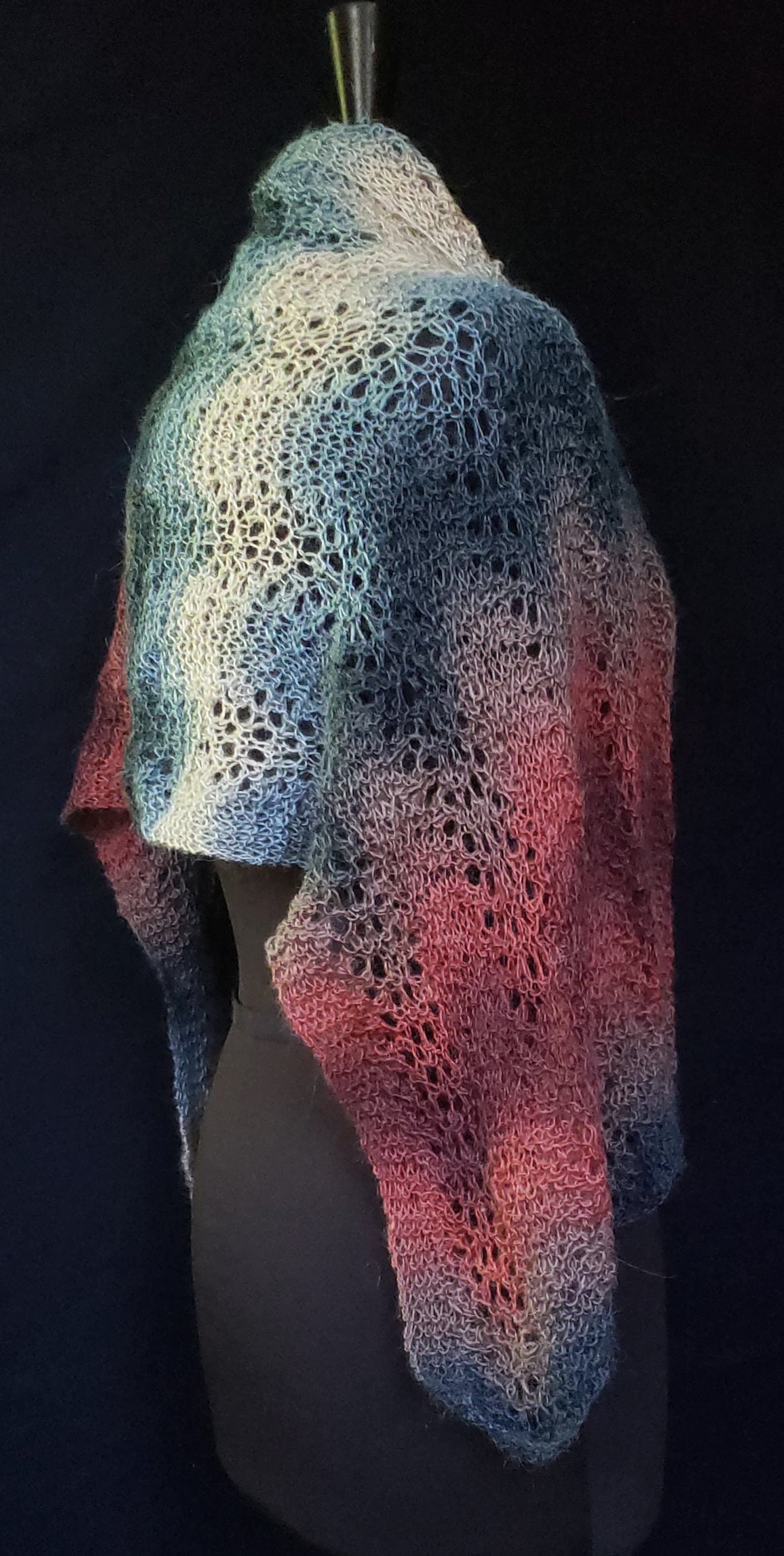 Old Shale Shawl - Red Cuillins - Old Shale Shetland Lace - Wool and ...