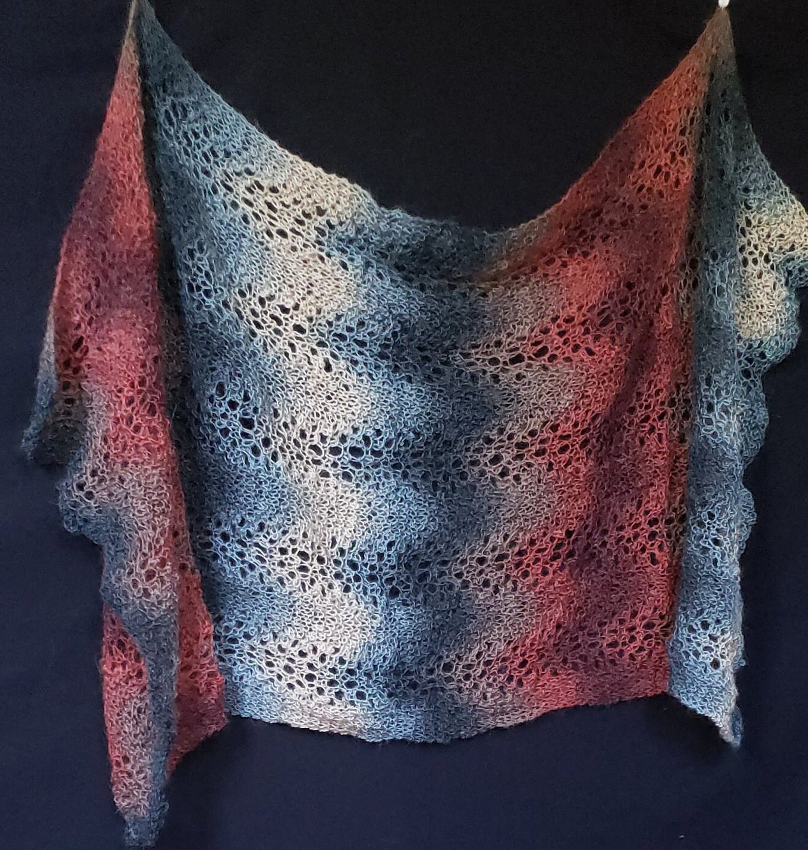 Old Shale Shawl - Red Cuillins - Old Shale Shetland Lace - Wool and ...