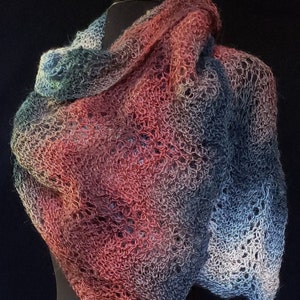Old Shale Shawl - Red Cuillins - Old Shale Shetland Lace - Wool and ...