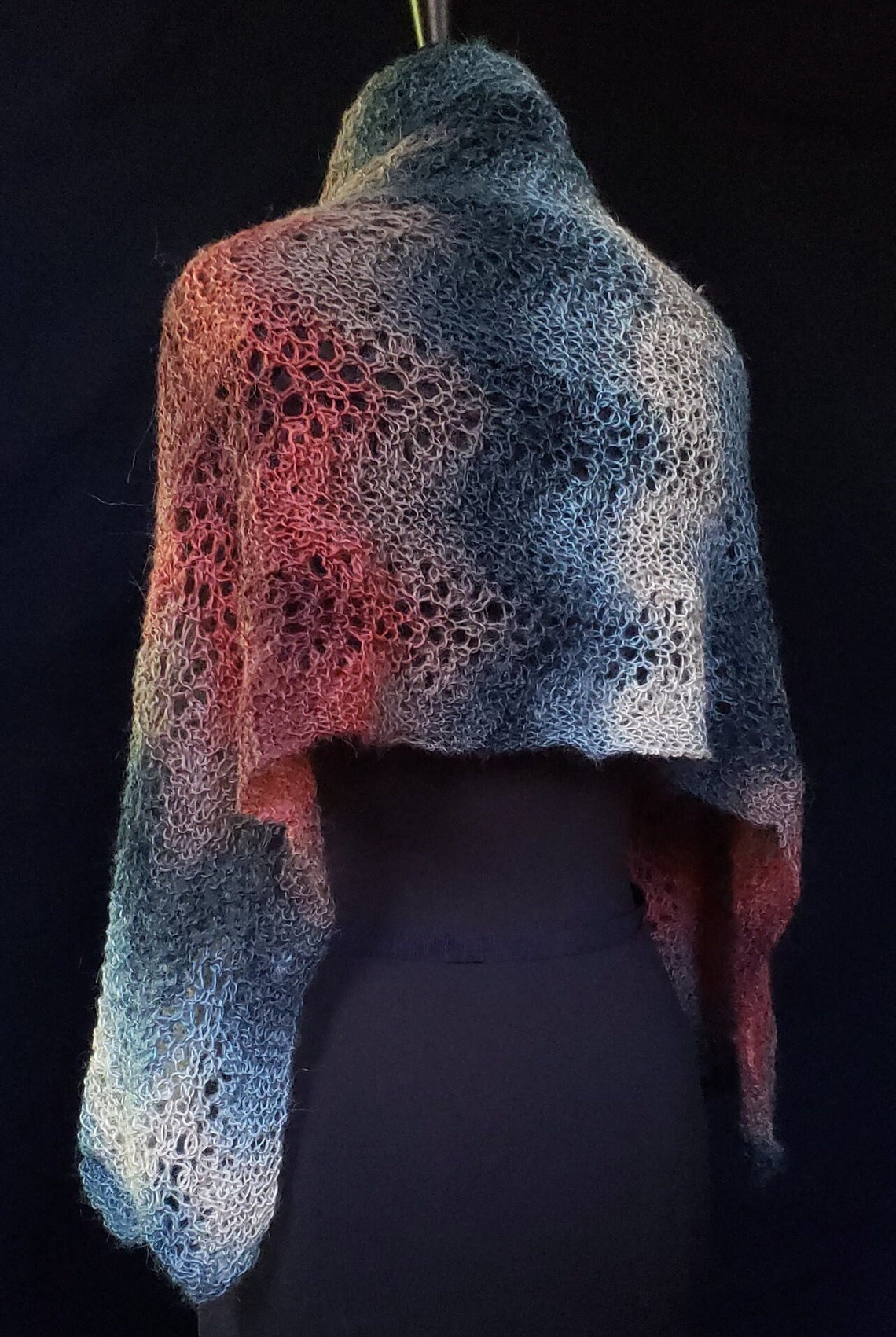 Old Shale Shawl - Red Cuillins - Old Shale Shetland Lace - Wool and ...