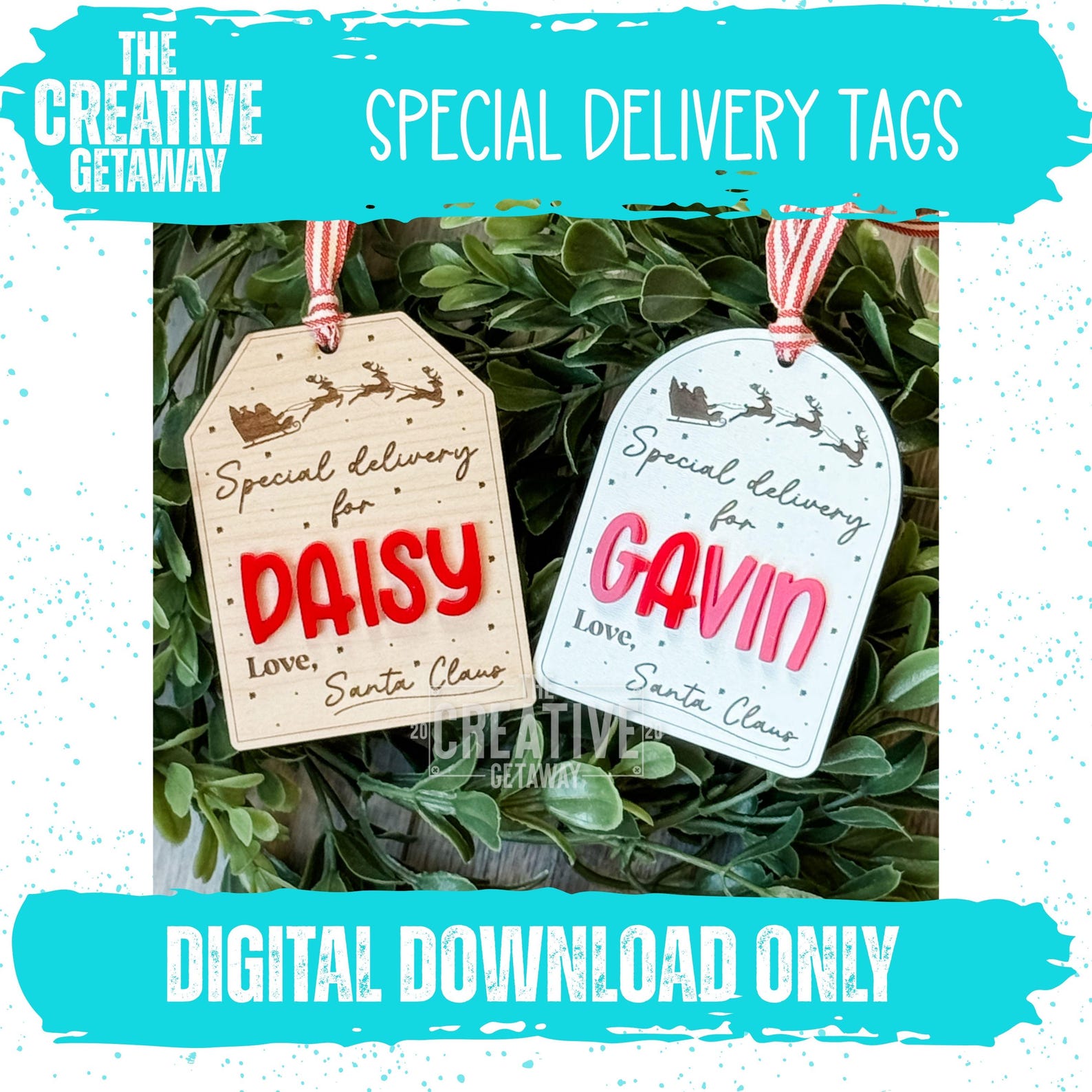 Special Delivery Santa Tag, Personalized Gift Tag, Santa Tag, Christmas ...