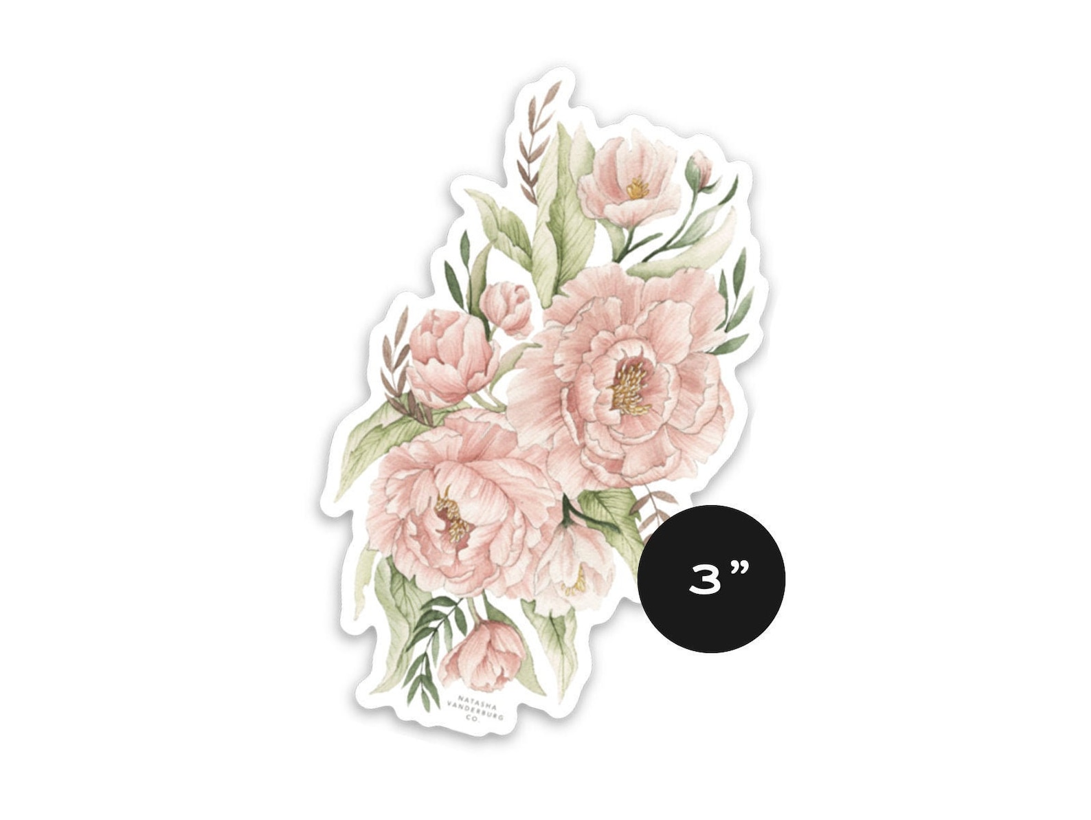 Garden Peony Sticker Waterproof Vinyl Sticker - Etsy