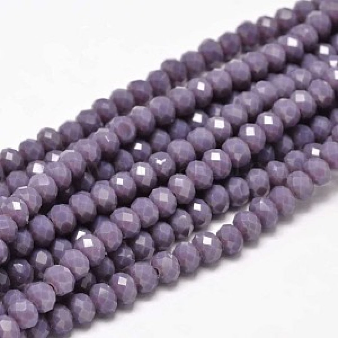 Faceted Abacus Glass Beads Strands, Mediumpurple, 6x4mm, Hole: 1mm 50 ...